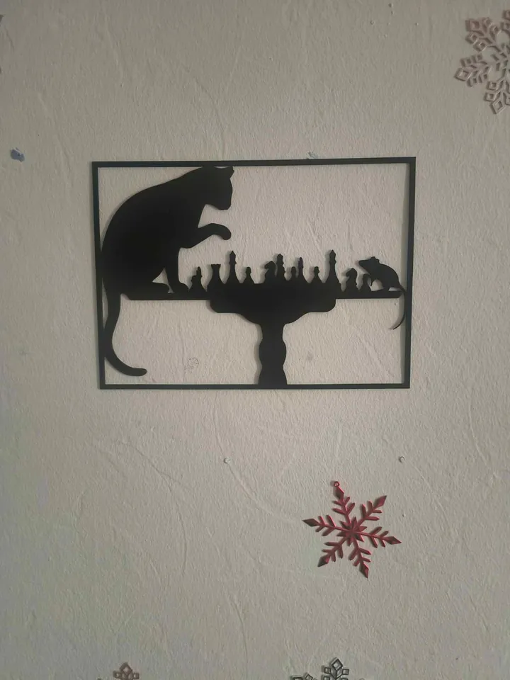 Wall art cat chess by Fam Cape | Download free STL model | Printables.com