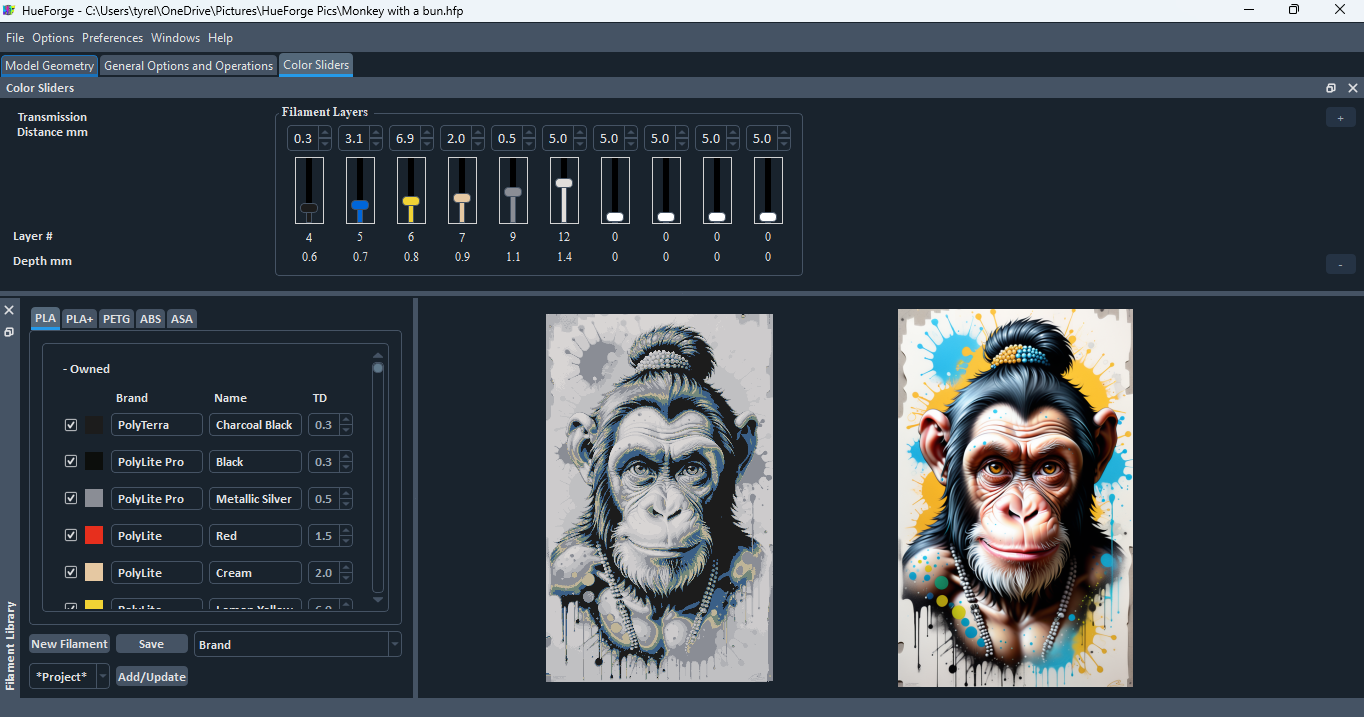 Chimp with a man bun - HueForge by CurrentlyBak3d | Download free STL ...