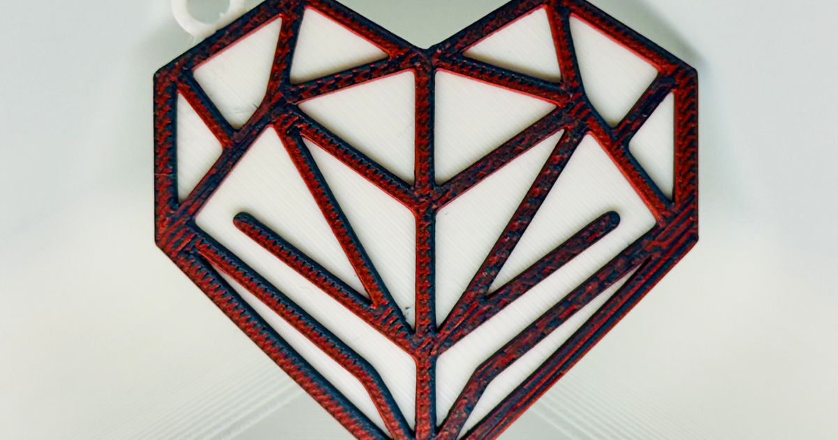 Geometric Heart Keychain by Nolan3D | Download free STL model ...