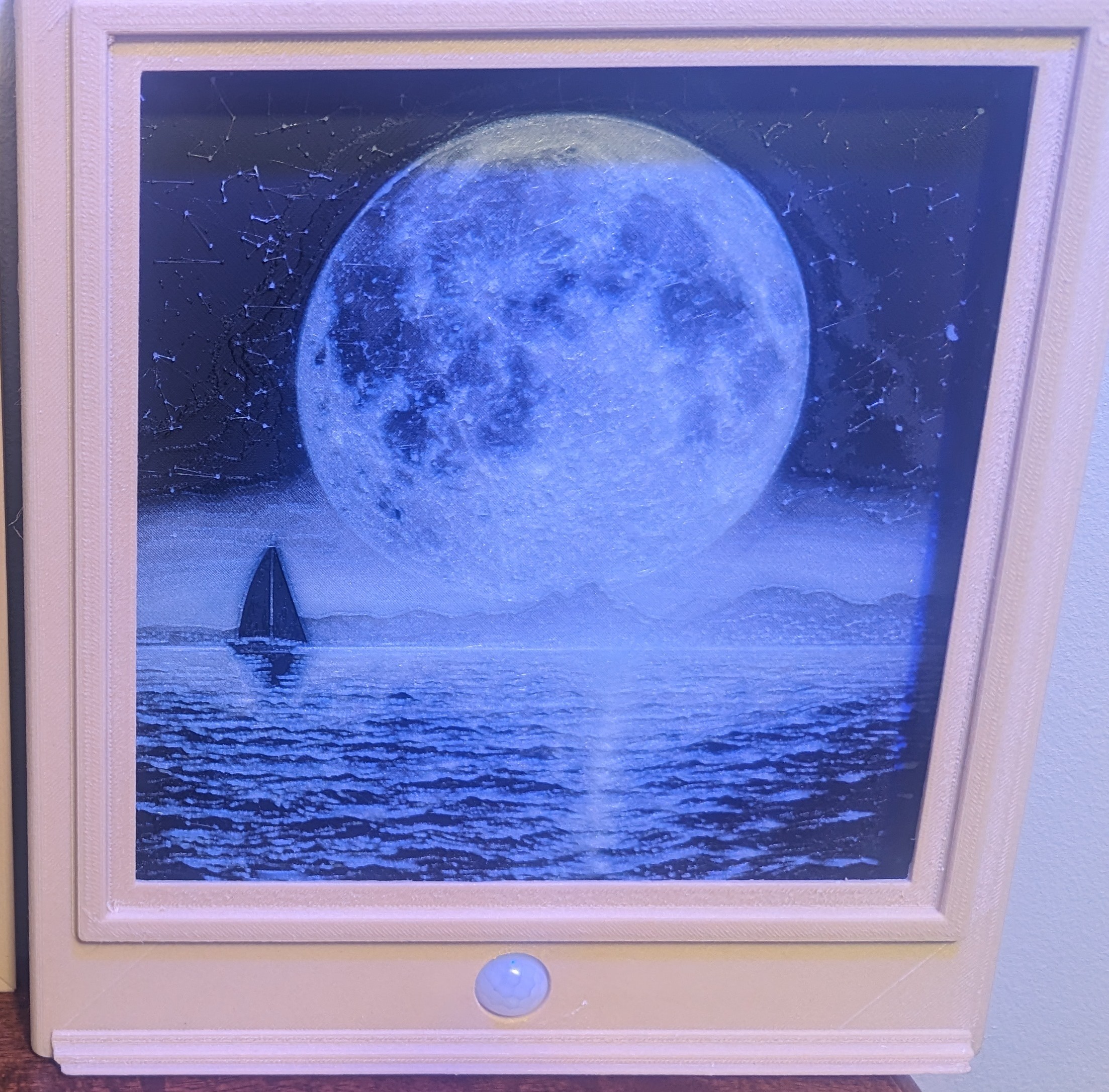 Motion activated LED Lighted Shadow Box Frame 200mm by Rocky Prattastic ...