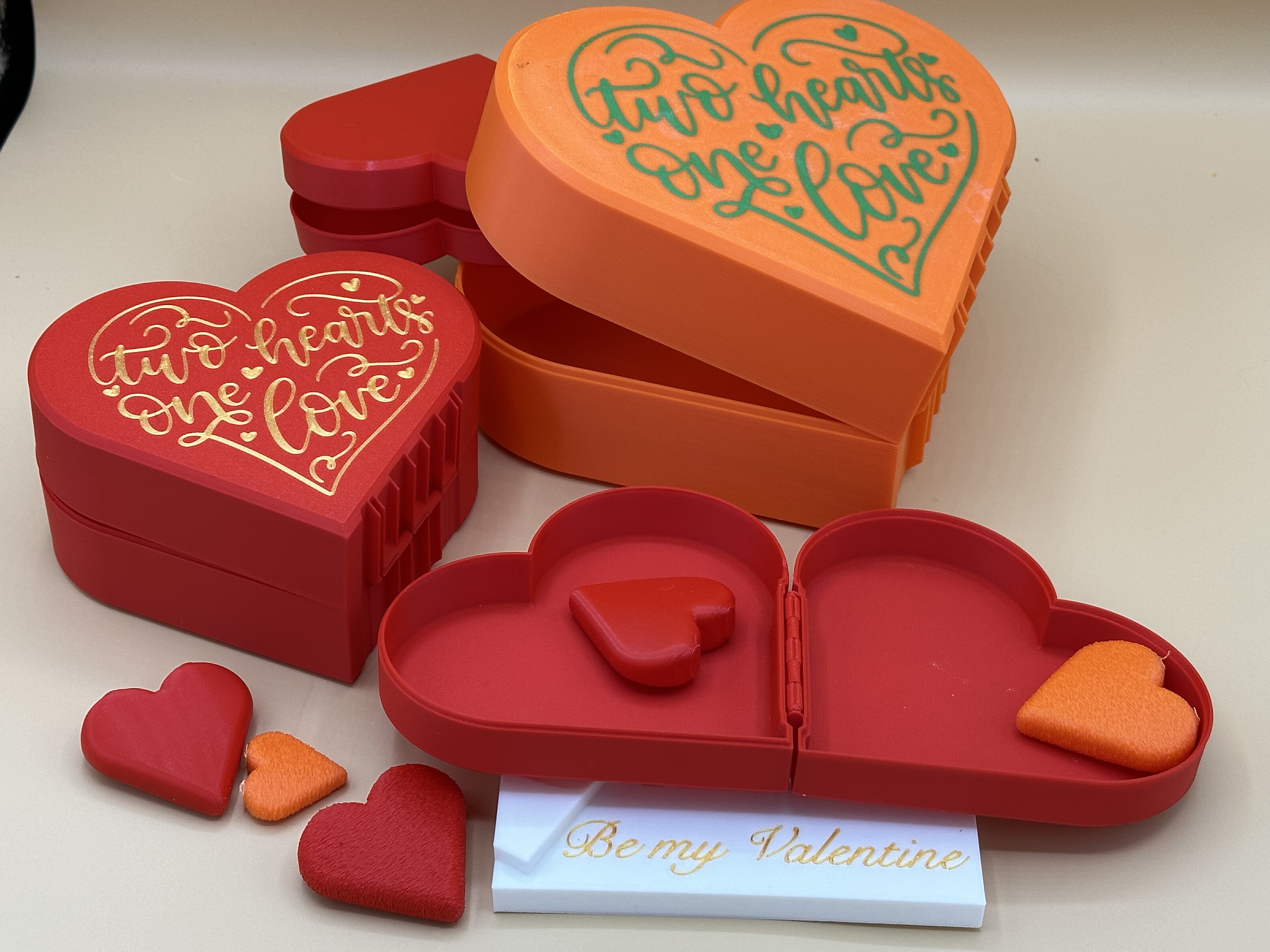 "Two Hearts One Love" Heart-Shaped Print-in-Place Box by JAV3D ...