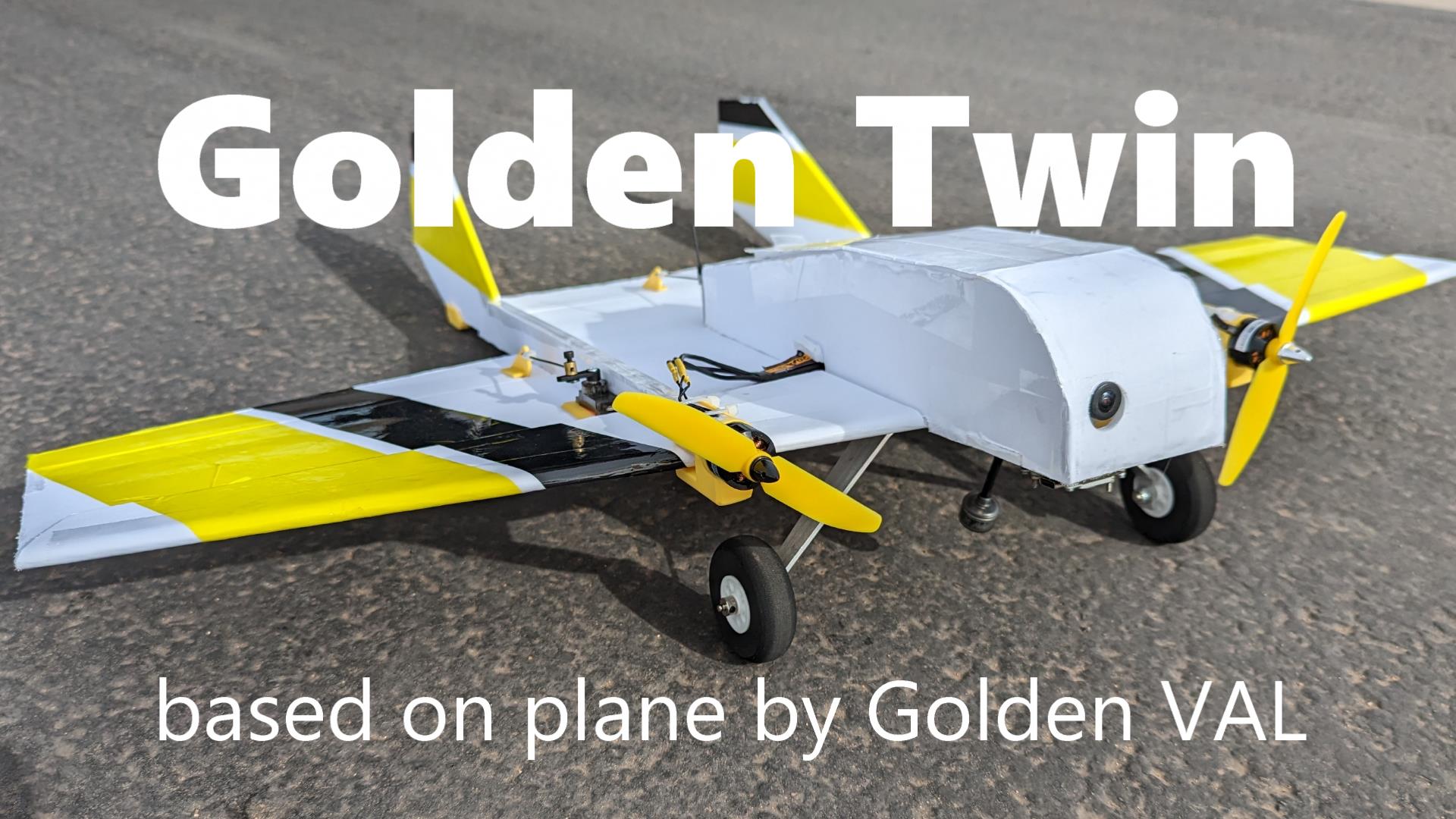 Golden Twin FPV RC Plane with Foam Plans by Qrome | Printables Store