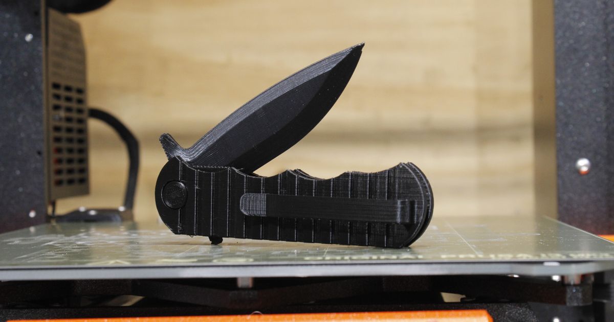 Realistic fully 3D printable pocket knife by Ian | Download free STL ...