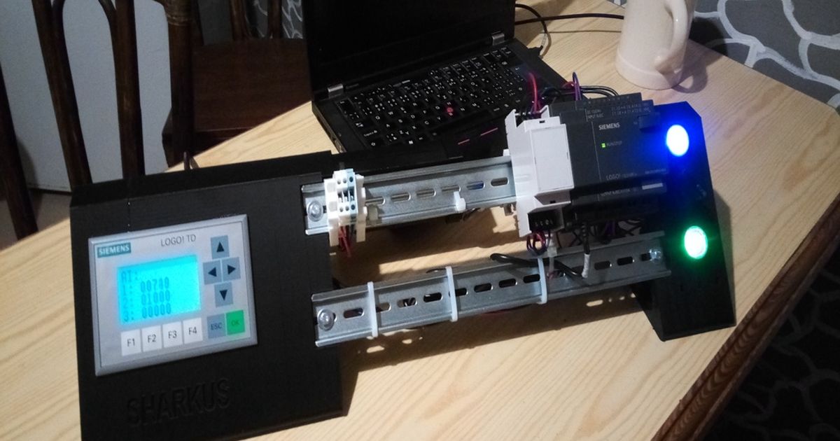 DIN rail stand with Siemens LOGO! TD by SHR3D.eu | Download free STL ...