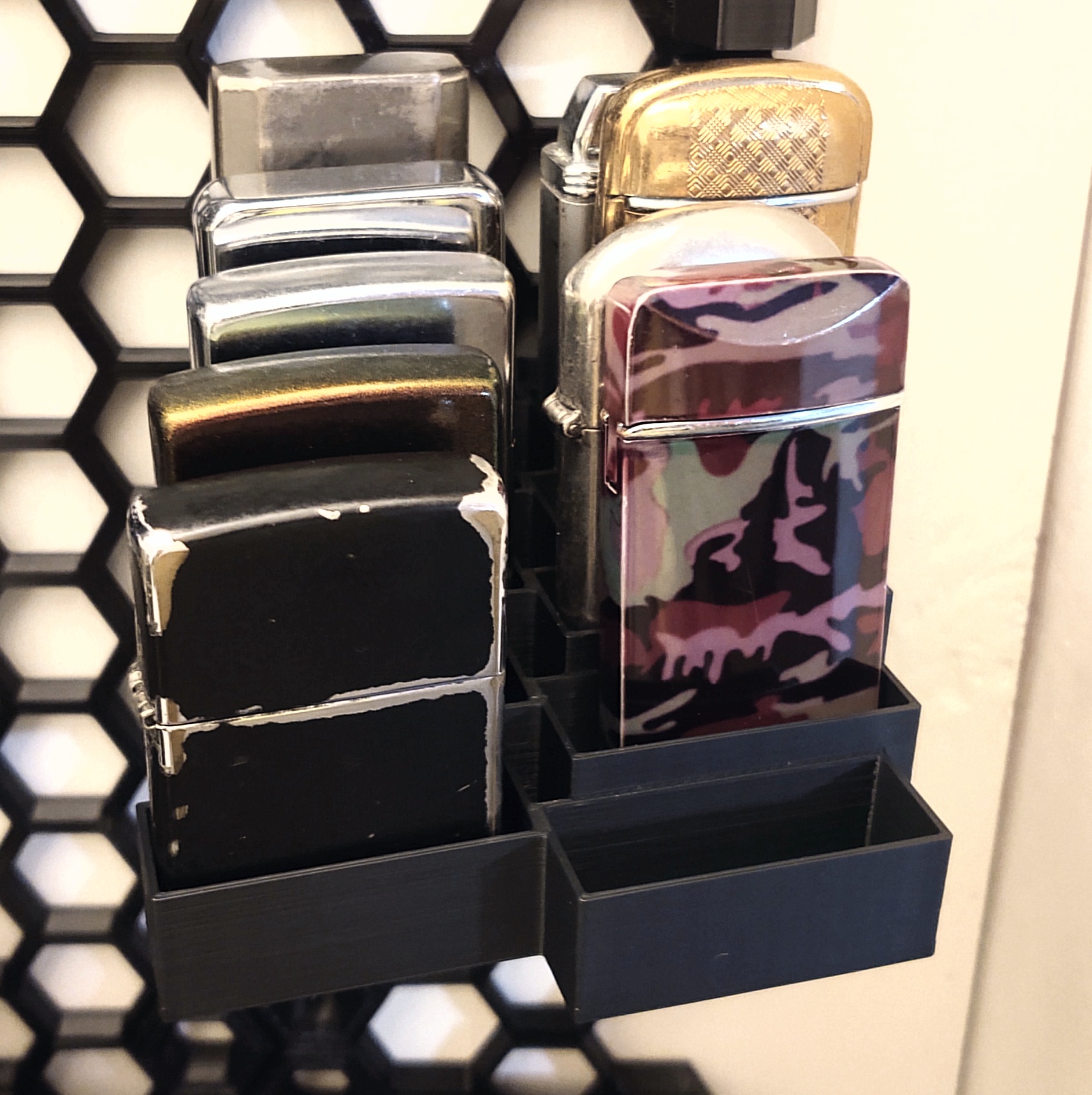 Zippo Lighter Collection Holder for Honeycomb Storage Wall by Dork ...