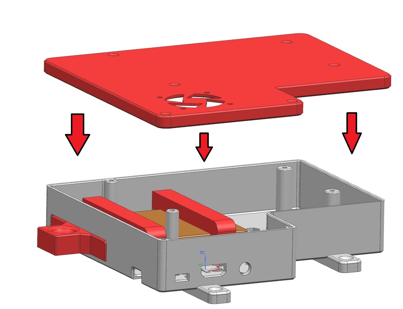 Raspberry Pi 3B + HDD USB 2.5 SATA case by Paragon | Download free STL ...
