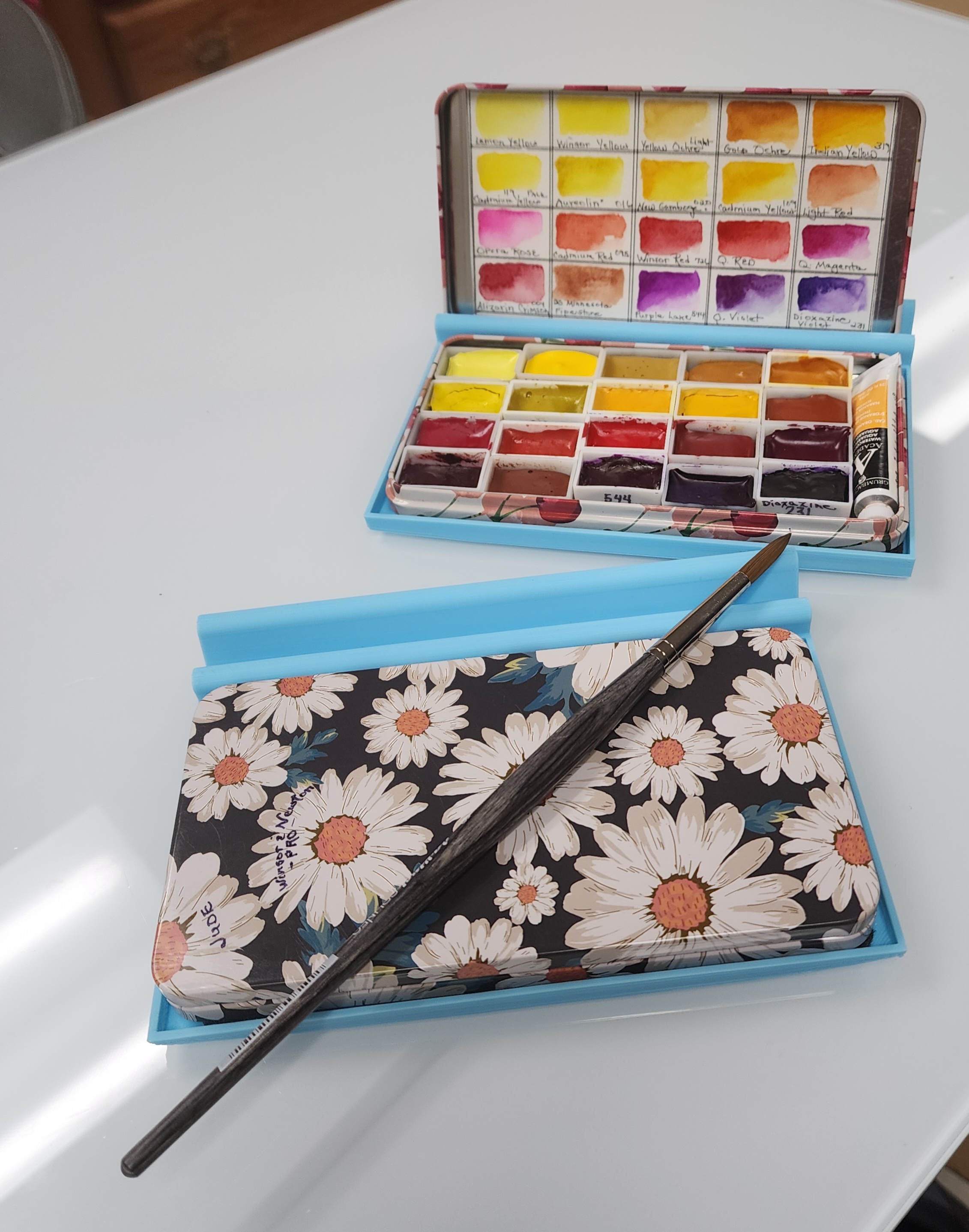 Paint Tray w Lid Holder (pan paints) by Ken Wright | Download free STL ...