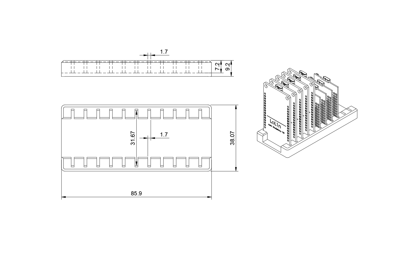 Microcontroller Holder by ErikSlevin | Download free STL model ...