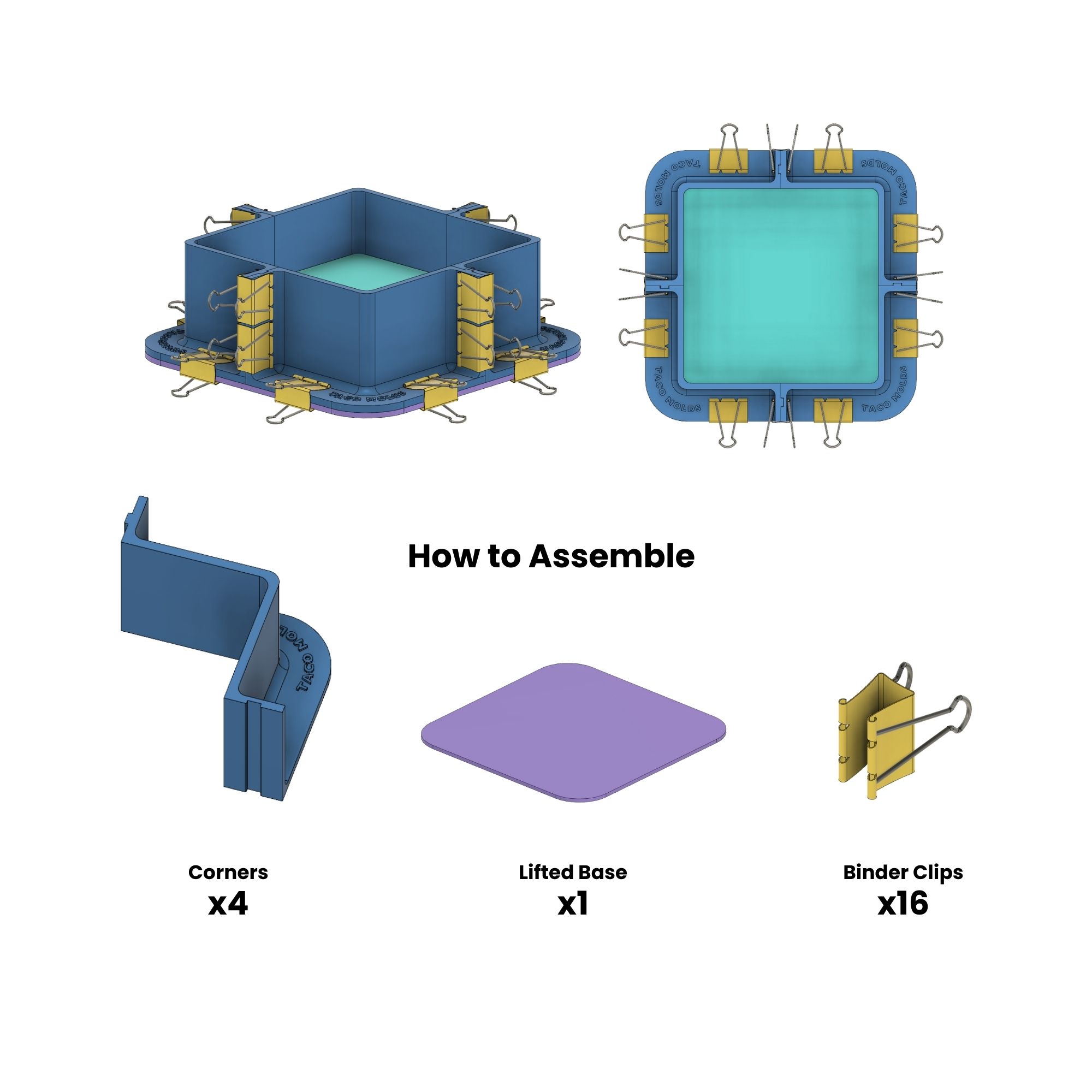 Square Mold Housing (4 Corners), Reusable Mold Box, Silicone Mold ...
