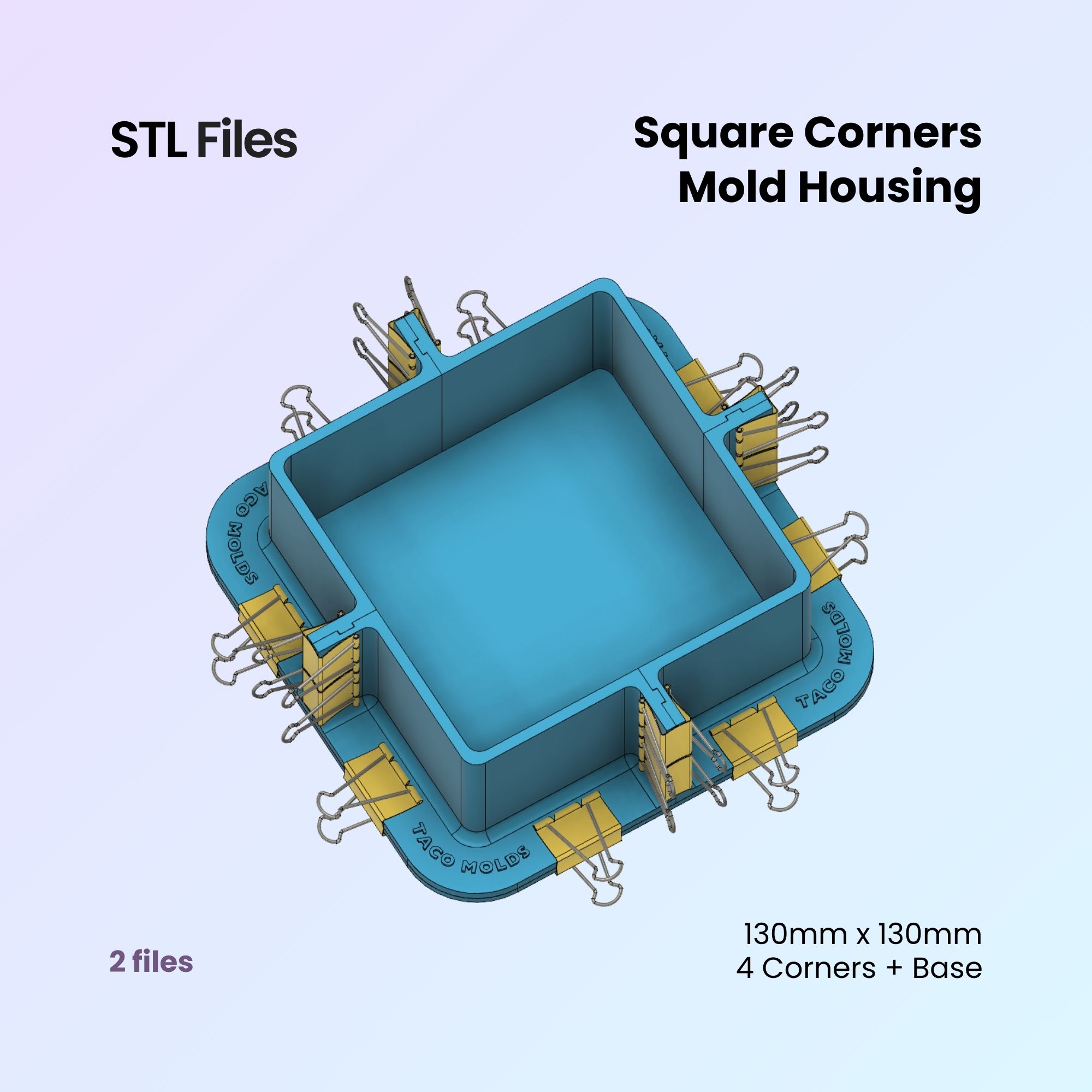 Square Mold Housing (4 Corners), Reusable Mold Box, Silicone Mold ...
