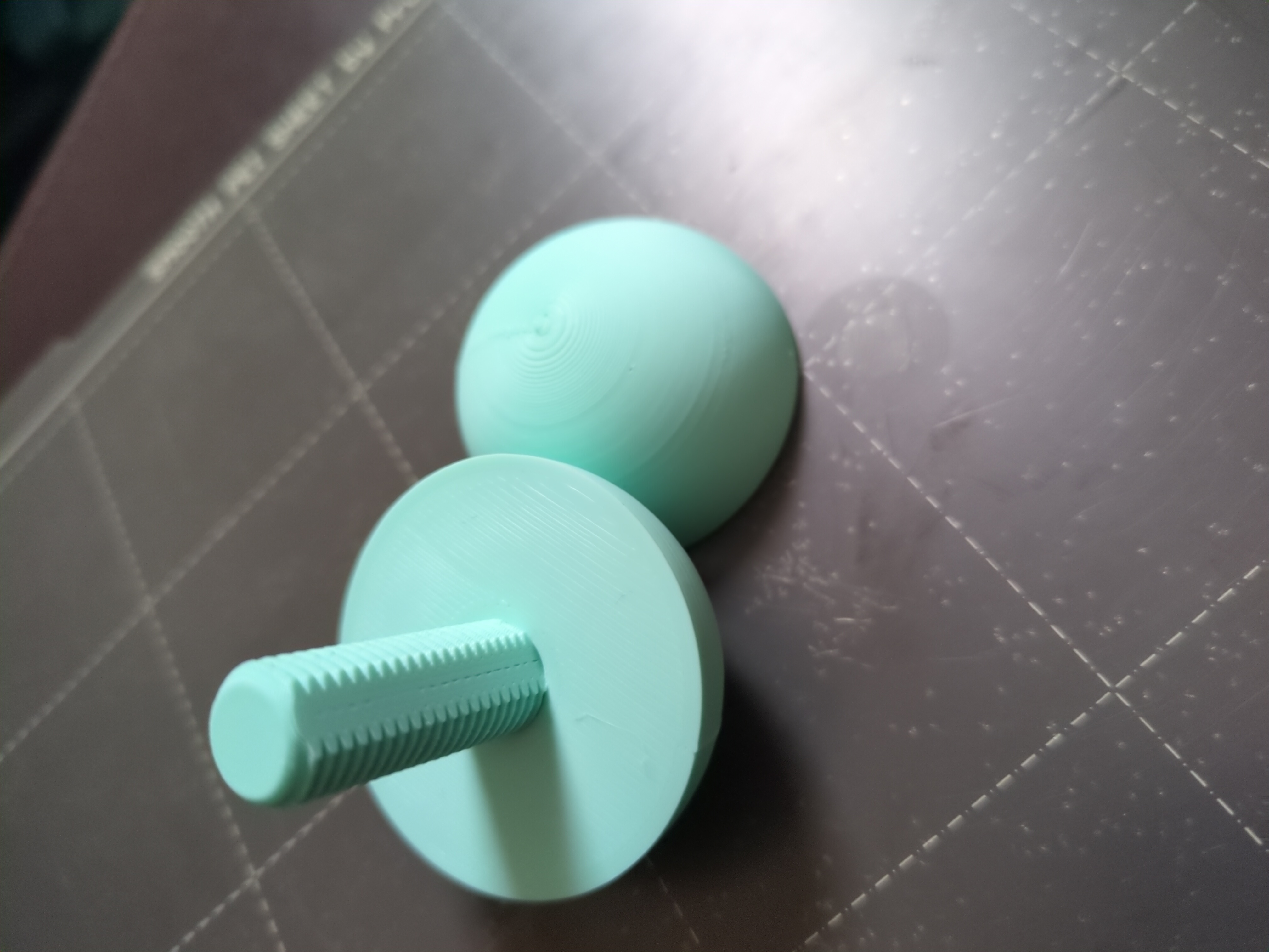 45mm sphere (ball) from two halves and a threaded rod by randunel ...