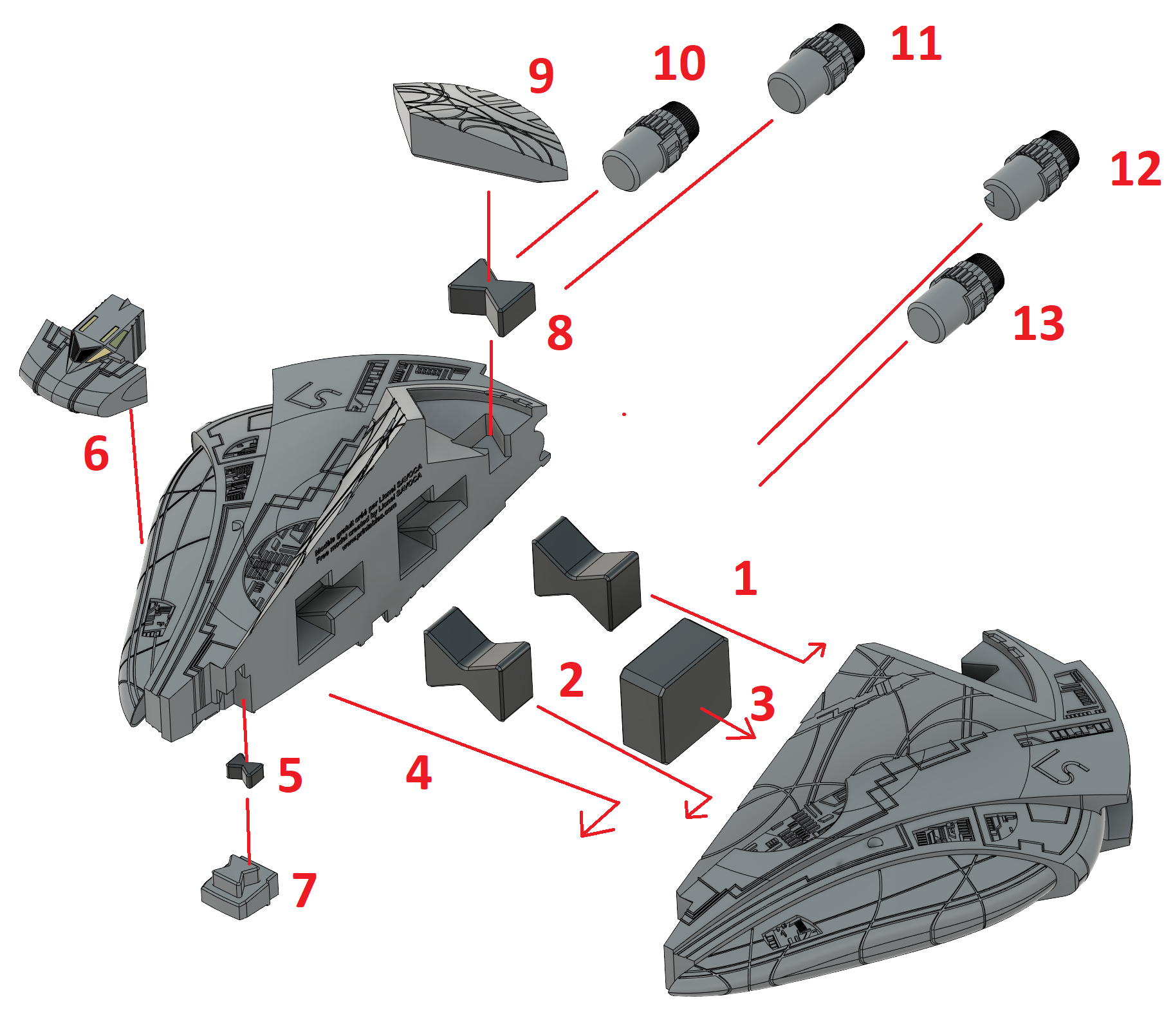 Al'kesh - Goa'uld bomber/transport by Lionel SAVOCA | Download free STL ...