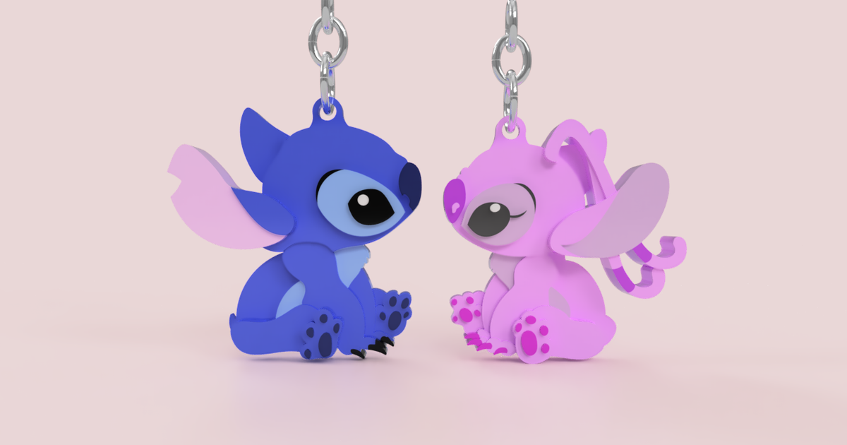 Stitch and Angel keychain por TAICED - Construyendo Ideas | Descargar ...