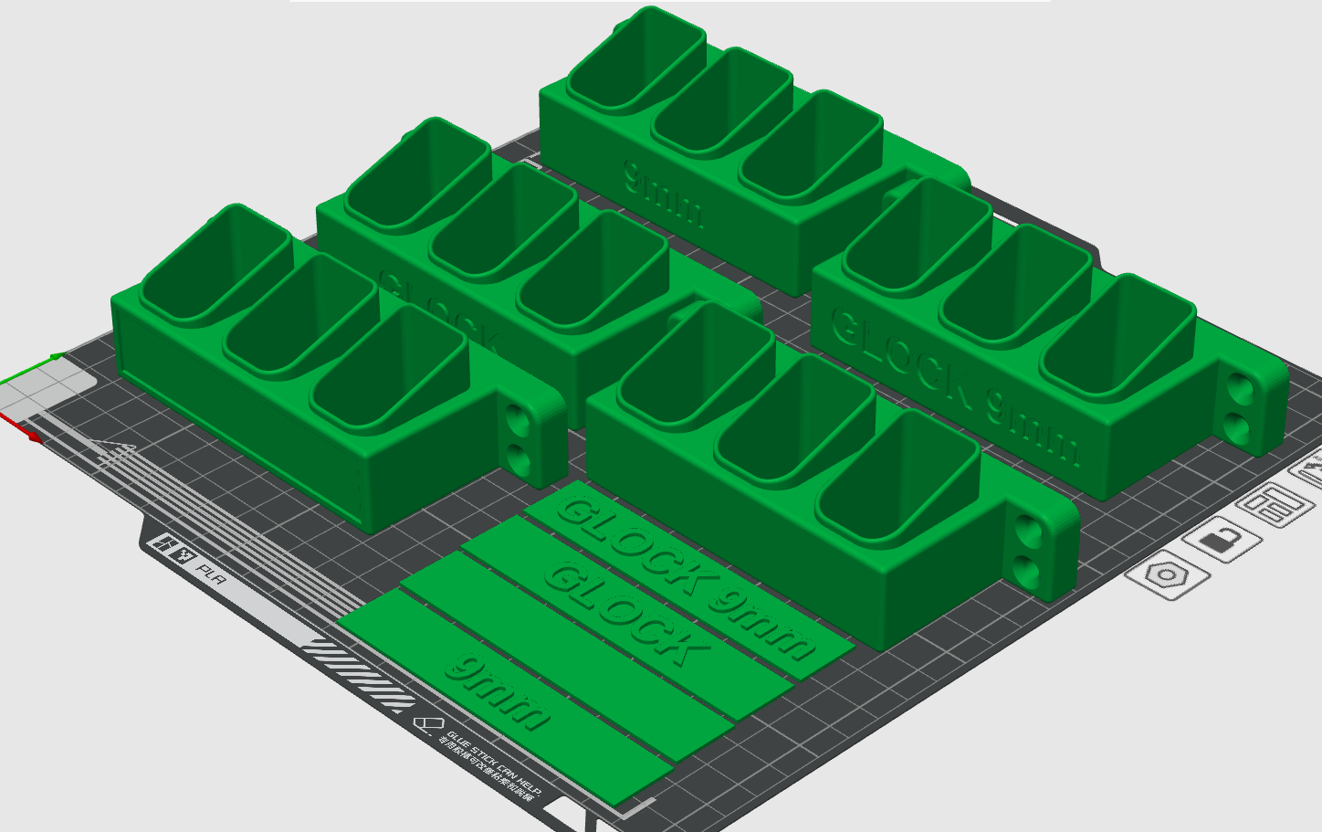 Glock Double Stack Wall Mounted Magazine Holder (3 Magazine Variant) by ...
