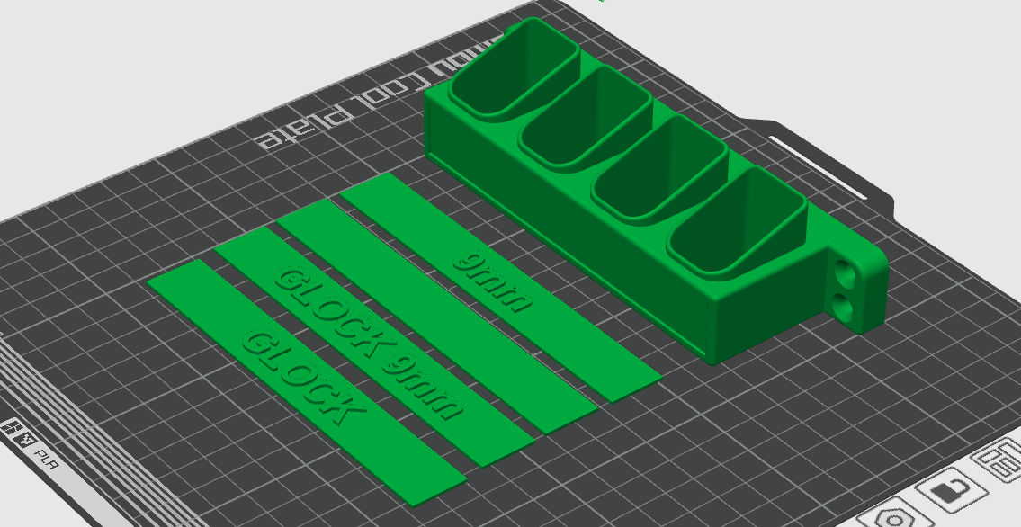 Glock Double Stack Wall Mounted Magazine Holder (4 Magazine Variant) by ...