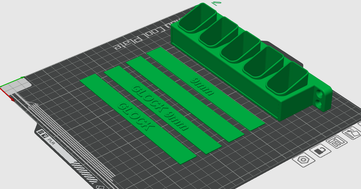 Glock Double Stack Wall Mounted Magazine Holder (5 Magazine Variant) by ...