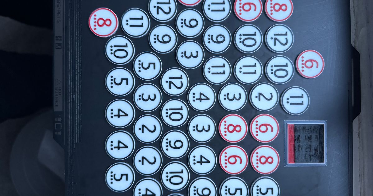 Settlers of Catan Number Tokens by SnowDan91 | Download free STL model ...