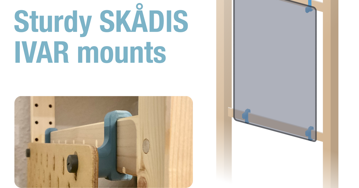 Sturdy SKÅDIS IVAR mounts by fii | Download free STL model | Printables.com