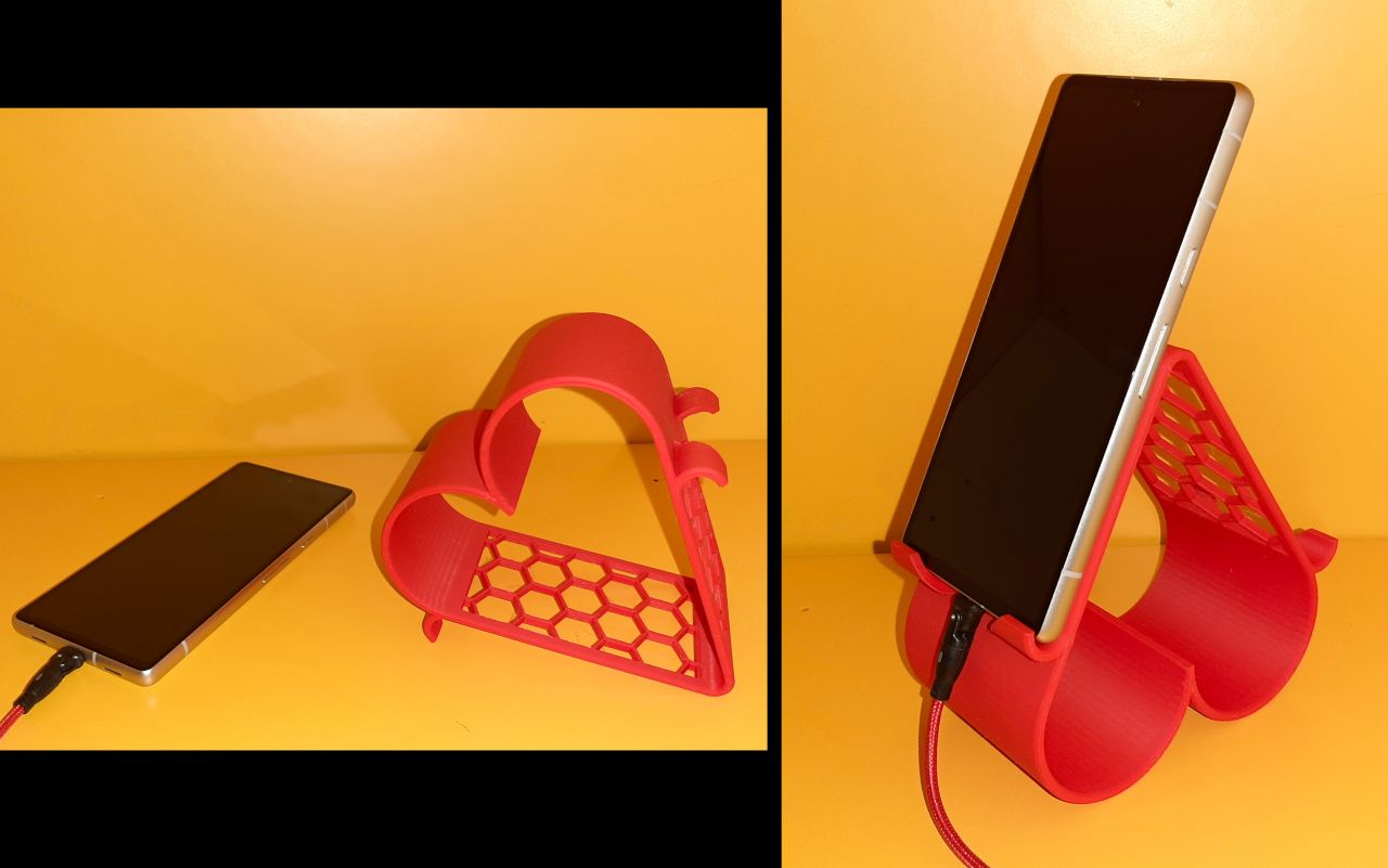 Heart Phone Stand by Bike Cyclist | Download free STL model ...