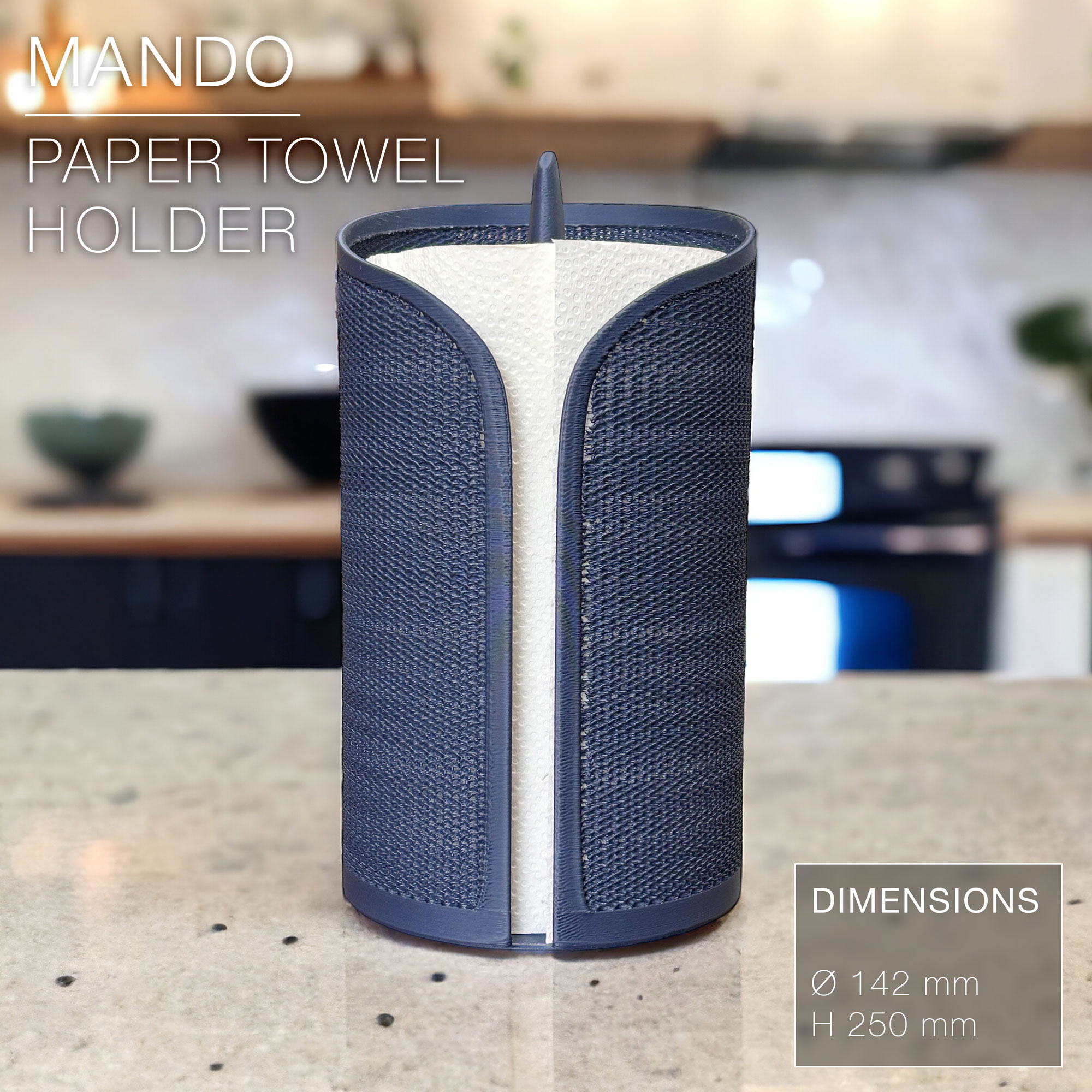 MANDO | paper towel roll holder by Charles Regaud | Printables Store
