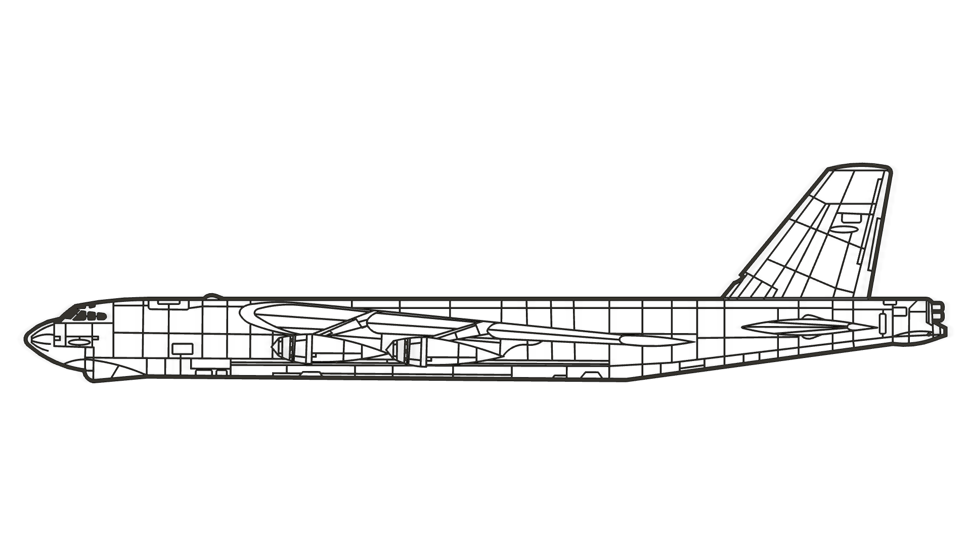 B-52 - Side View - Silhouette by Chris D | Download free STL model | Printables.com