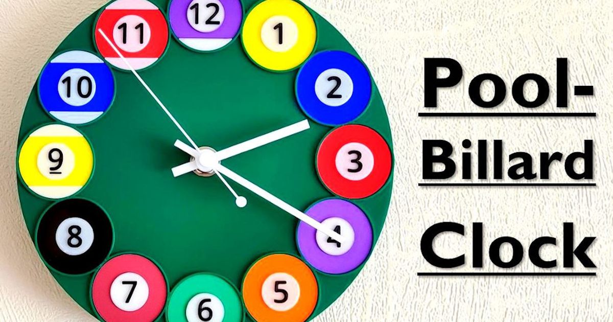 Pool Billard Clock by PhilippHee | Download free STL model | Printables.com