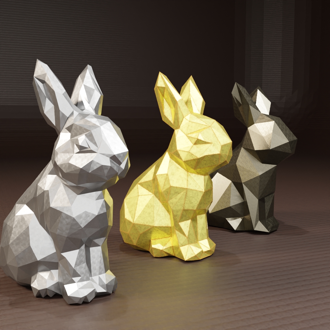 Cute Low Poly Rabbit - 3 numbers of faces von Maker81 | Kostenloses STL ...