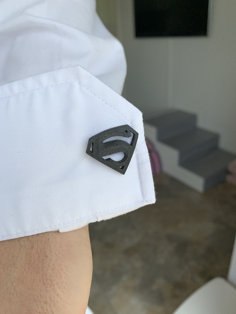 Snap-fit Cufflinks - Superman by Hairing | Download free STL model ...