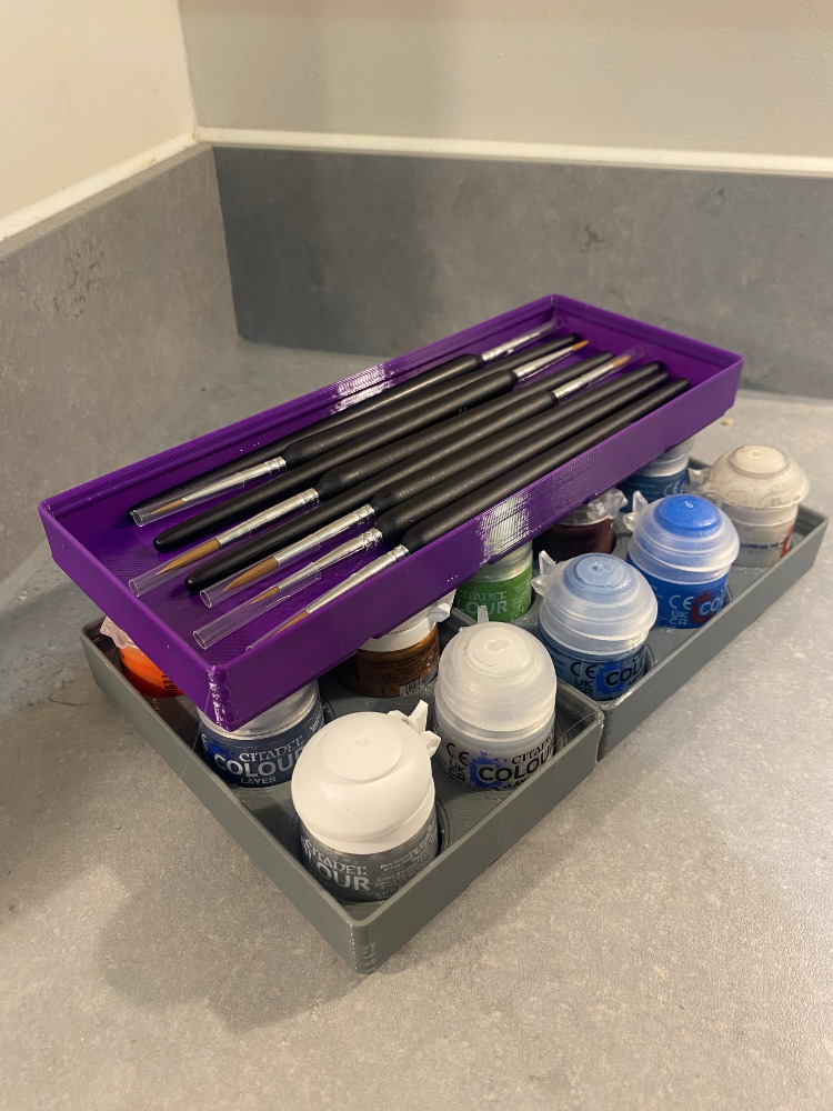 Brush tray for - Gridfinity Stackable Citadel Paint Pot Storage REMIX ...