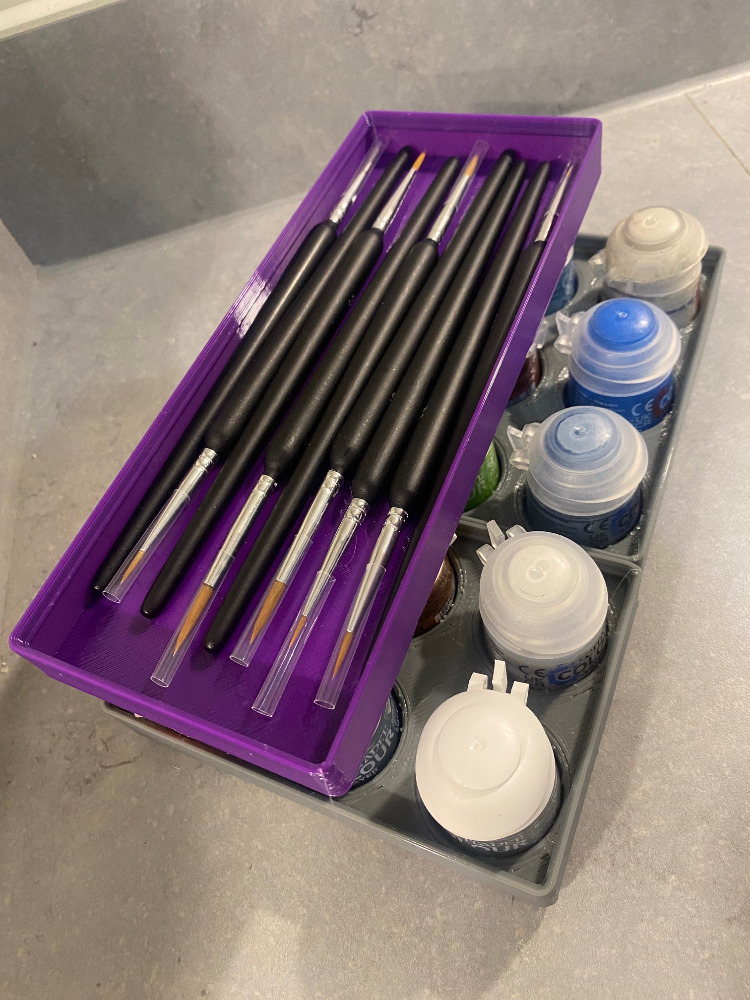 Brush tray for - Gridfinity Stackable Citadel Paint Pot Storage REMIX ...