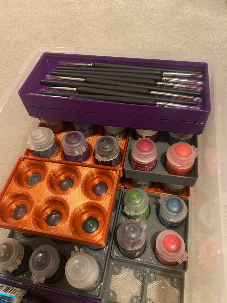 Brush tray for - Gridfinity Stackable Citadel Paint Pot Storage REMIX ...