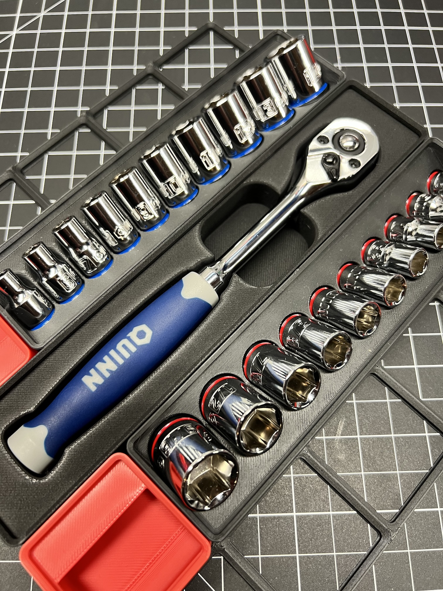 Gridfinity Tray for Quinn 1/4" Drive Ratchet by idlegravity | Download ...