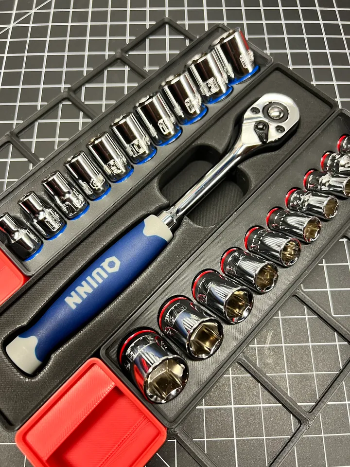 Gridfinity Tray for Quinn 1 4 Drive Ratchet by idlegravity Download free STL model Printables