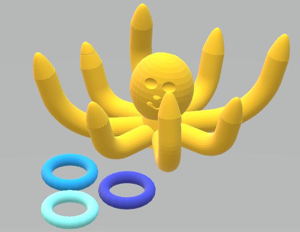 Octopus Ring Toss by Pedralias | Download free STL model | Printables.com