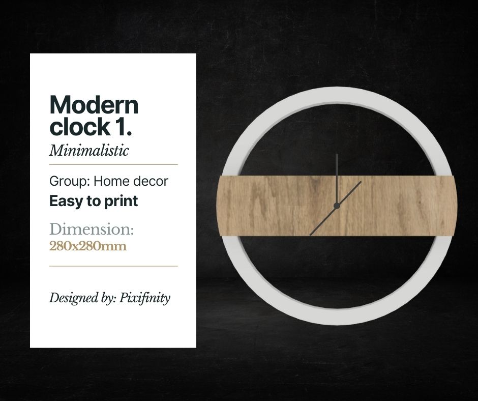 MODERN CLOCK .1 by Pixifinity | Download free STL model | Printables.com