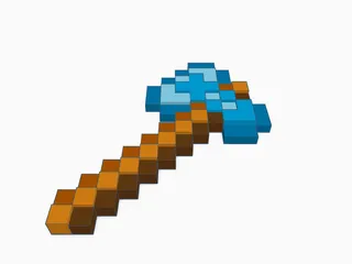 Minecraft Diamond Axe [Multicolor | Multipart | Singlepart] by Efe ...