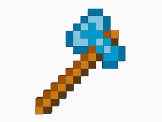Minecraft Diamond Axe [Multicolor | Multipart | Singlepart] by Efe ...