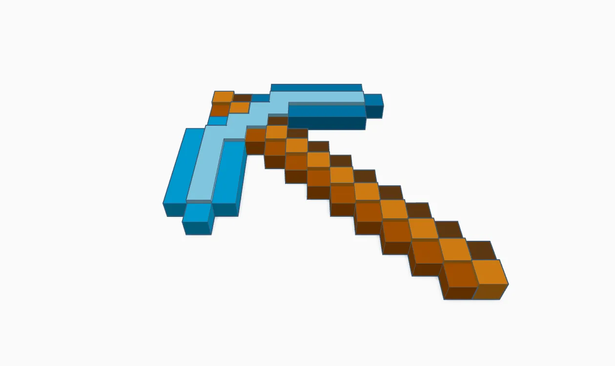 Minecraft Diamond Pickaxe [Multicolor | Multipart | Singlepart] by Efe ...
