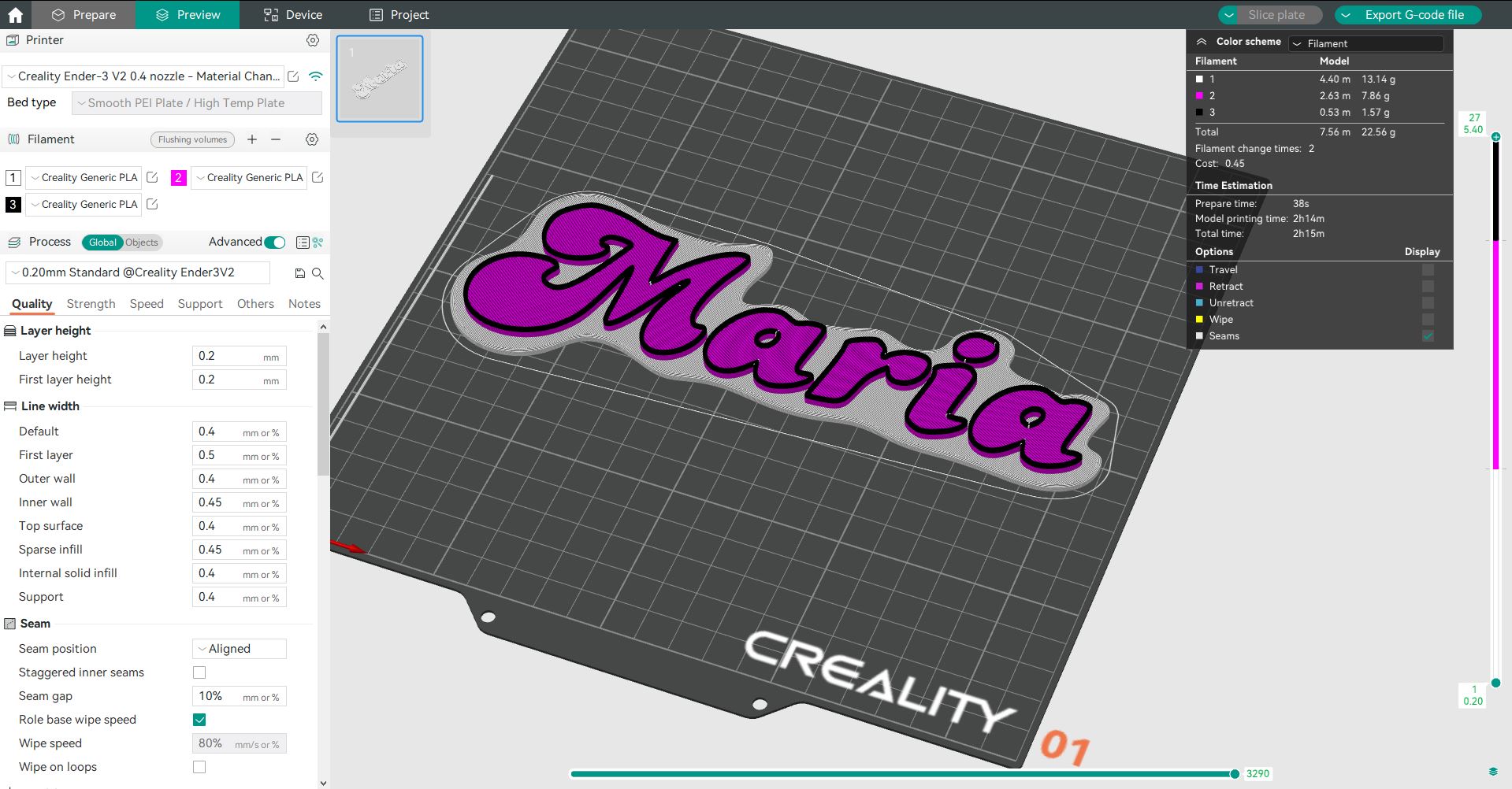 Maria Name Plate par SD-3D | Téléchargez gratuitement un modèle STL ...