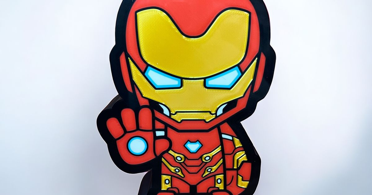 Iron Man LED Light Box by CADventures3d | Download free STL model ...