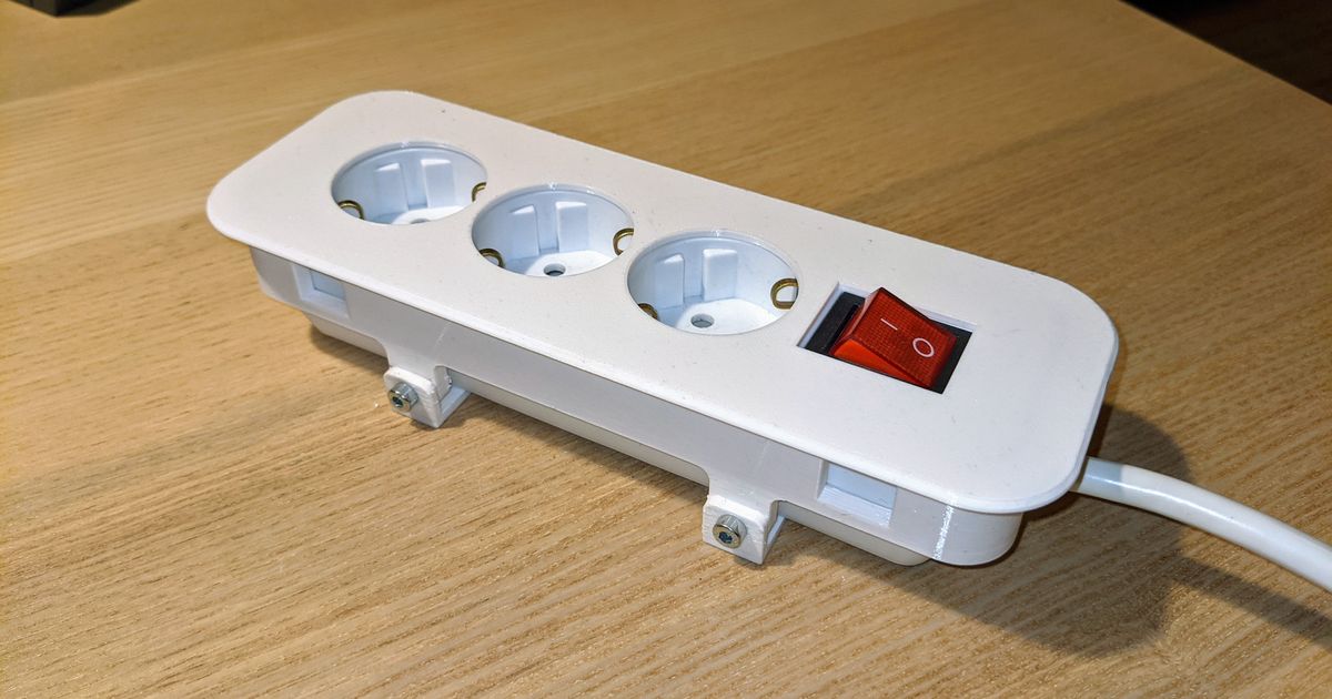Built-in power strip for table or wall by Chrissl | Download free STL ...
