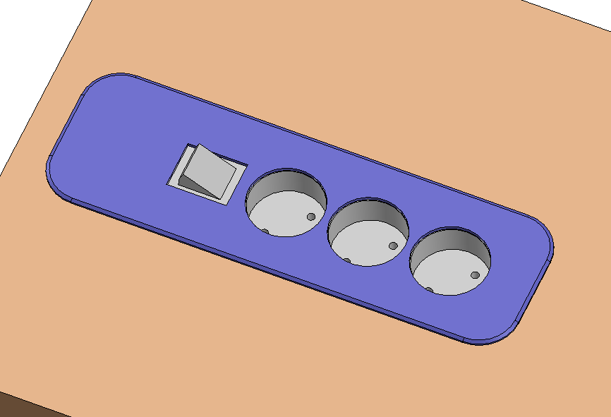 Built-in power strip for table or wall by Chrissl | Download free STL ...