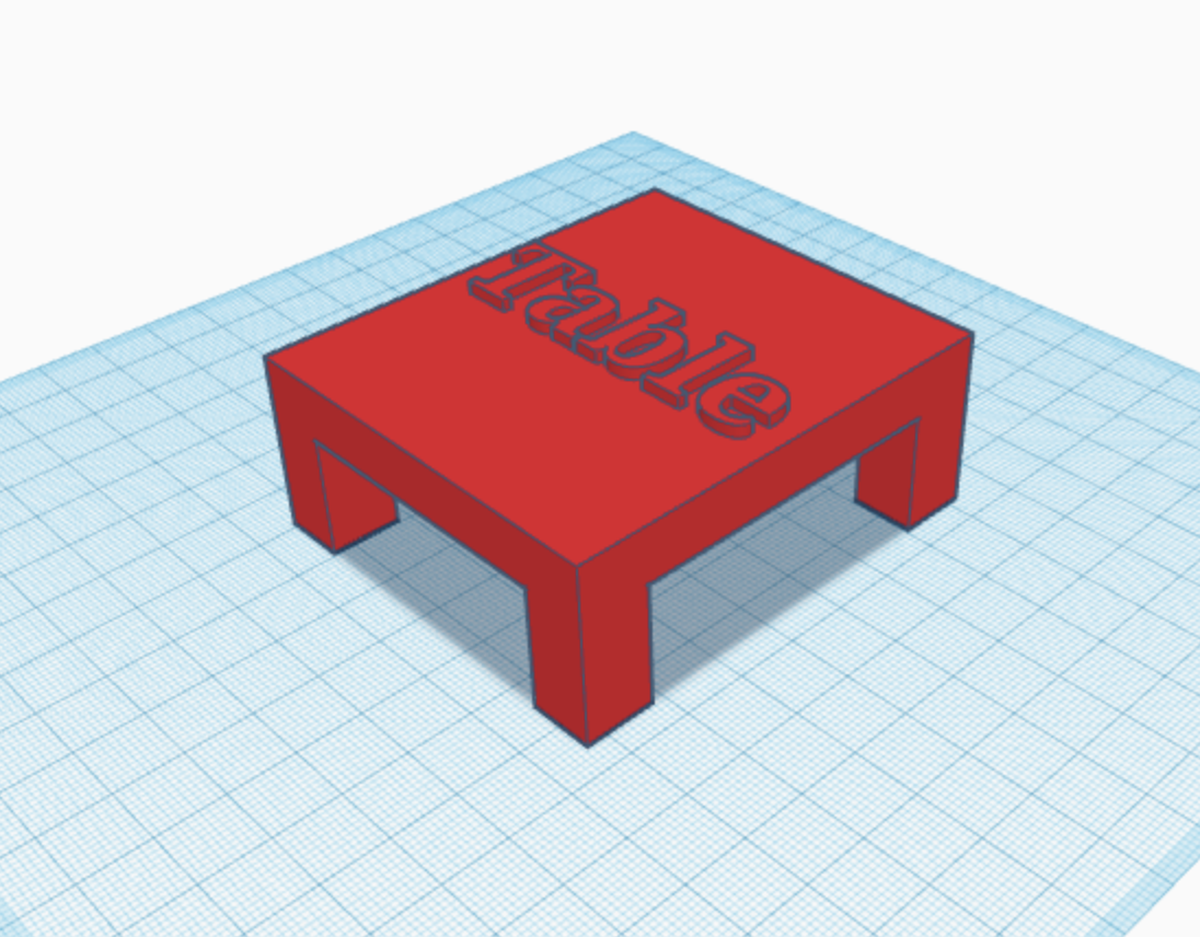 A Table That Says "Table" by Print Man | Download free STL model ...