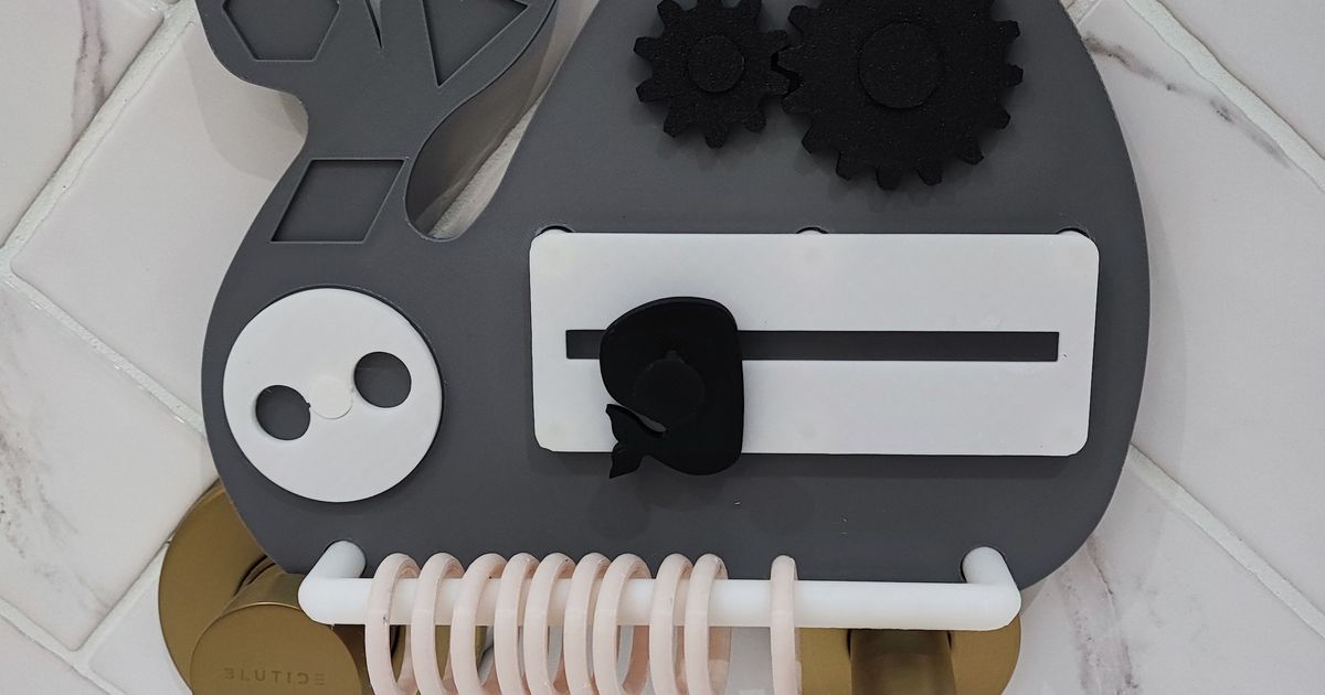 Whale shaped busy board / fidget board by dbw_dad | Download free STL ...