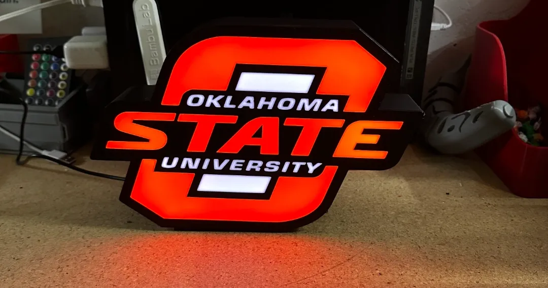 OSU Oklahoma State LED LightBox by Okietronics | Download free STL ...
