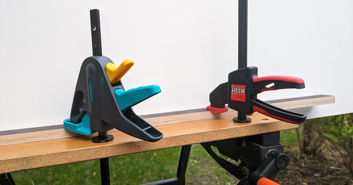 Fast and Screwless Bessey and Wolfcraft One-Hand Clamp to Workbench ...