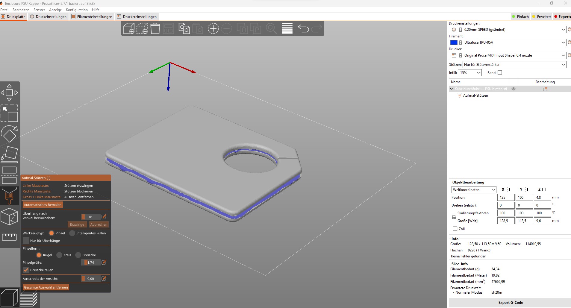 Prusa Enclosure Back Panel PSU TPU Cable Bushing by starmine | Download ...