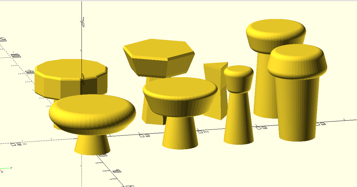 Anpassbares / Customizable OpenSCAD- Script für / for Schrankknöpfe ...