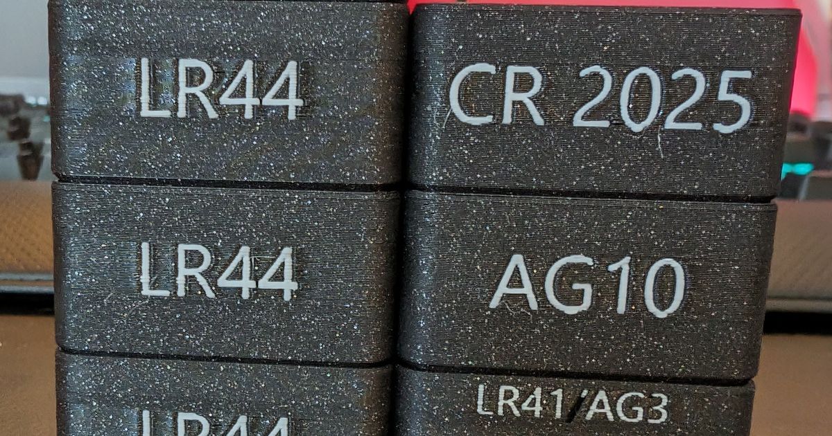 Labelled Coin cell battery boxes for Gridfinity by CYNNIX Inc ...