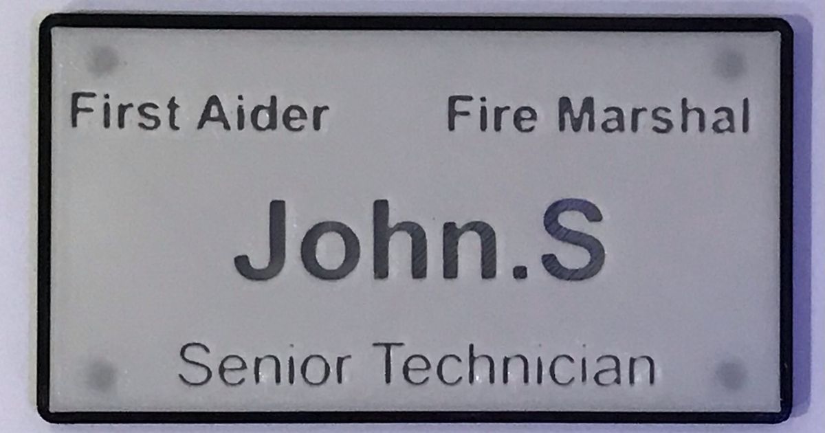 Simple Modular Name Tag by NegativeP | Download free STL model ...